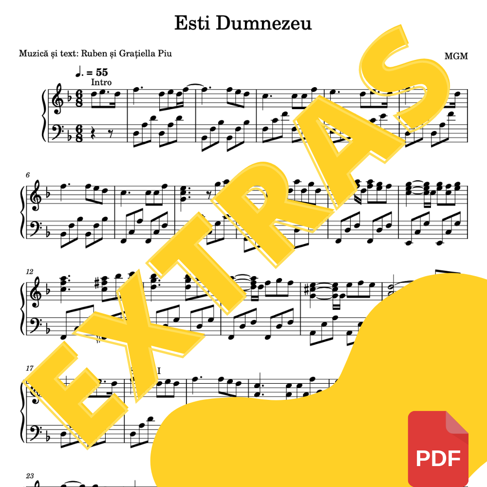 Esti Dumnezeu - MGM - partitura pian