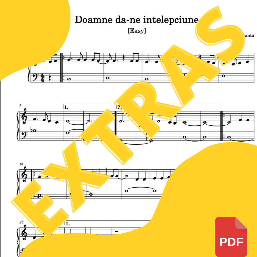 Doamne dă-ne înțelepciune - partitură pian - variantă simplificată
